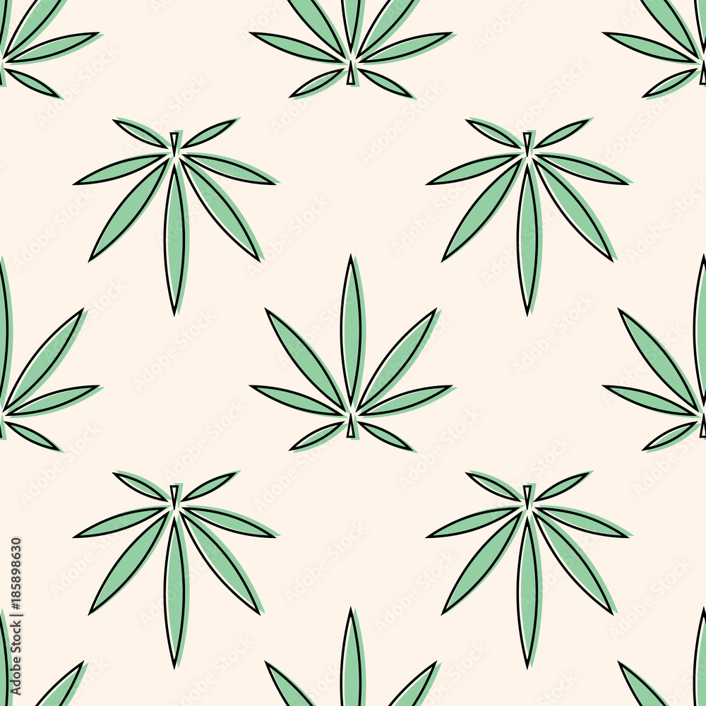 weed seamless background design Stock Vector | Adobe Stock