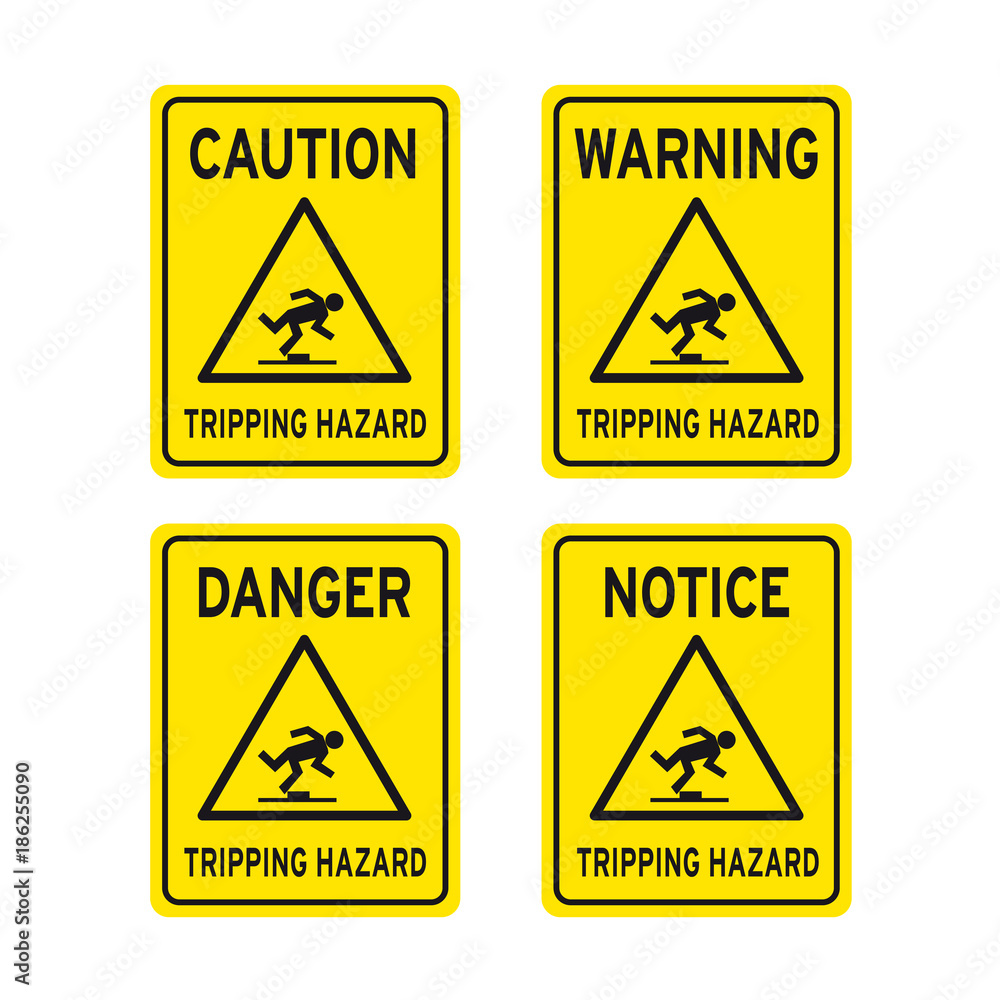 Tripping hazard sign set Stock Vector | Adobe Stock