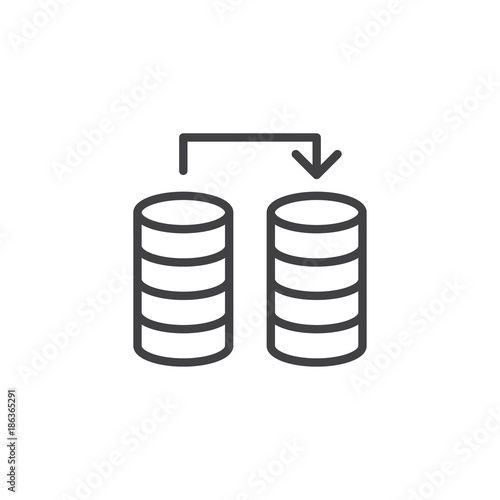 Database Transfer Files Line Icon Outline Vector Sign Linear Style