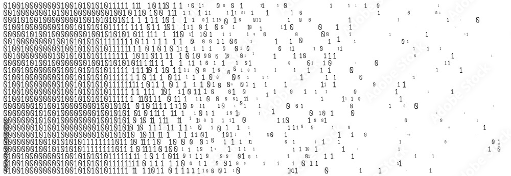 Binary code digital technology. Data Sorting. From Chaos to System. Artificial intelligence.Big ...