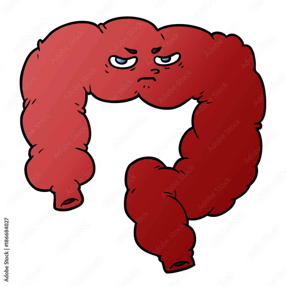 cartoon angry colon Stock Vector | Adobe Stock