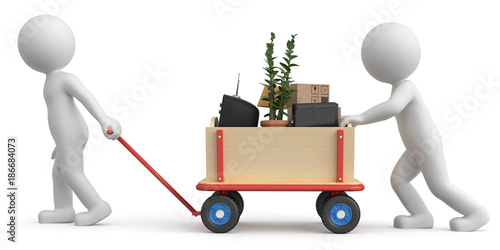 zwei 3d Männchen Umzug Stock Illustration | Adobe Stock