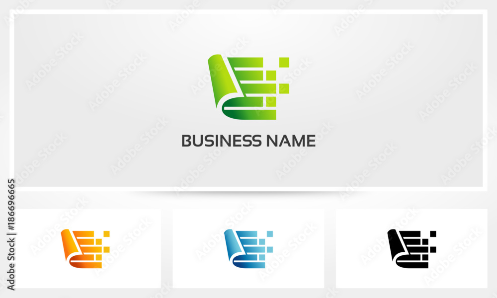 Digital Paper Data Logo Stock Vector | Adobe Stock