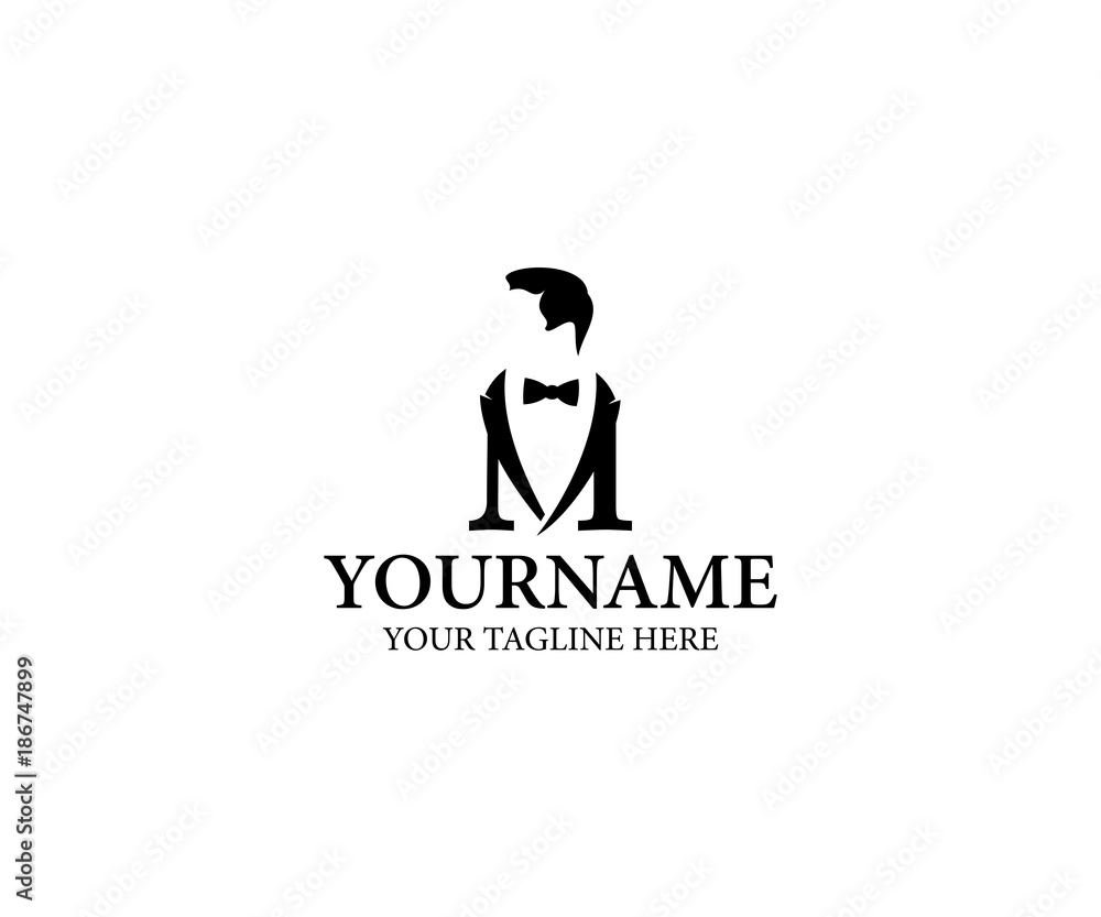Gentleman Letter M Logo Template. Male Vector Design. Elegant ...
