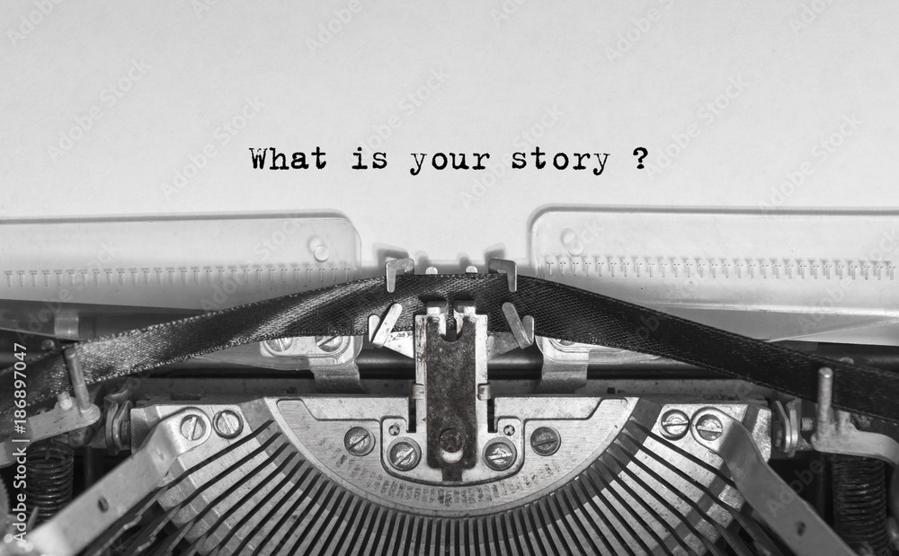 What is your story typed words on a Vintage Typewriter Stock Photo ...