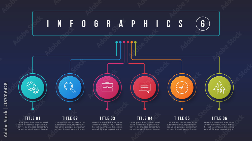 Vector 6 options infographic design, structure chart, presentation ...