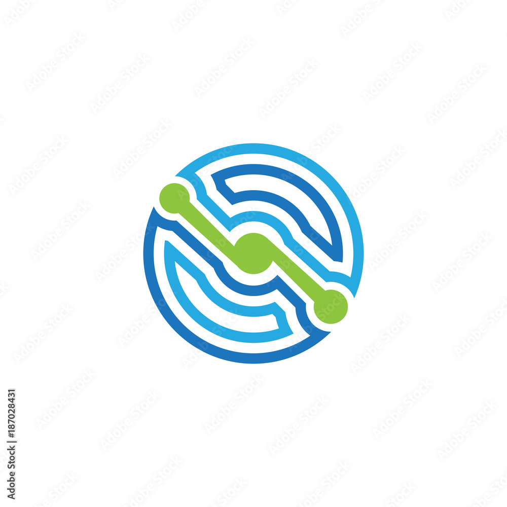 Abstract Circle line logo Stock Vector | Adobe Stock