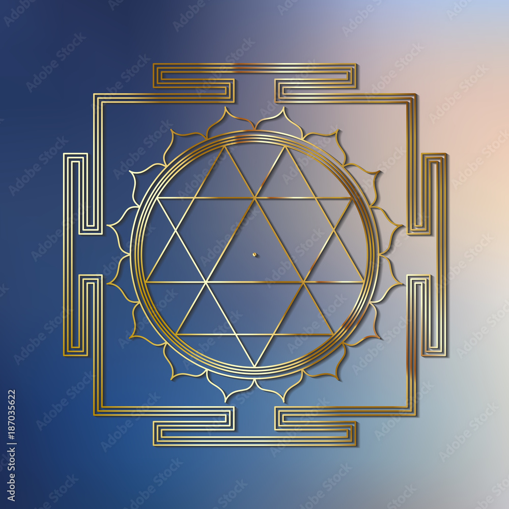 Sacred Indian Geometry Mystical Meditative Diagram Symbol - Vector ...