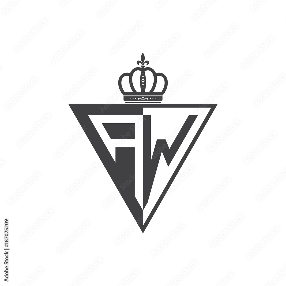 initial two letter half logo triangle black Stock Vector | Adobe Stock