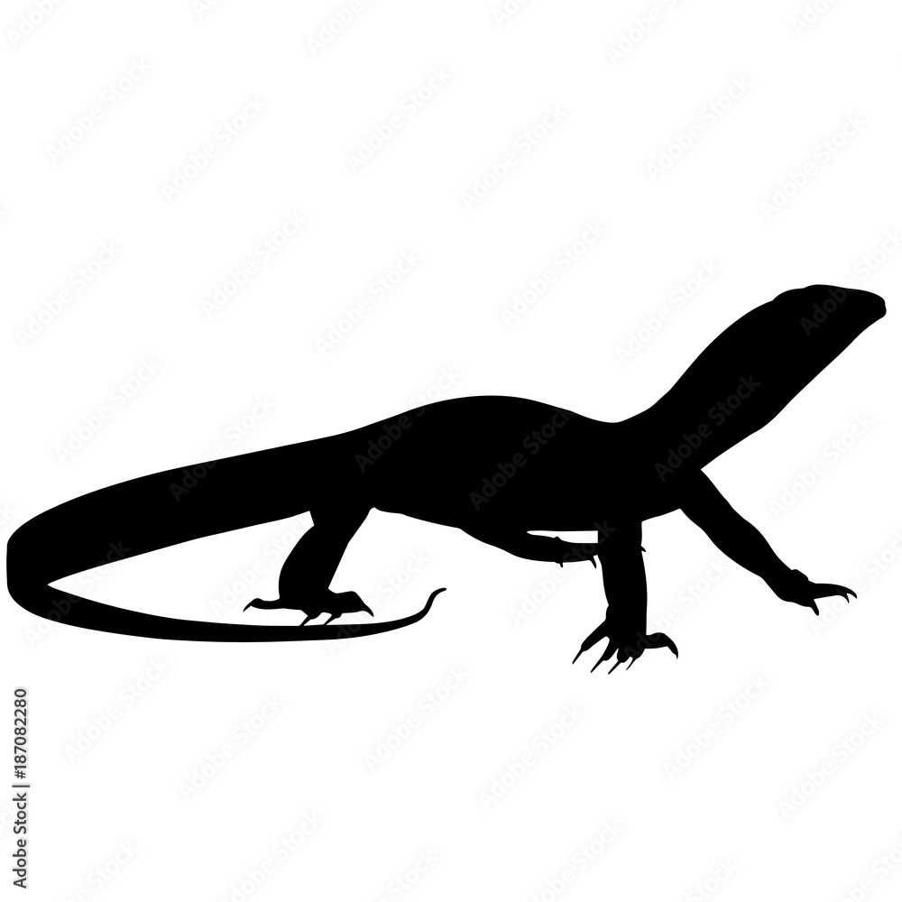 Monitor lizard Silhouette Vector Graphics Stock Vector | Adobe Stock