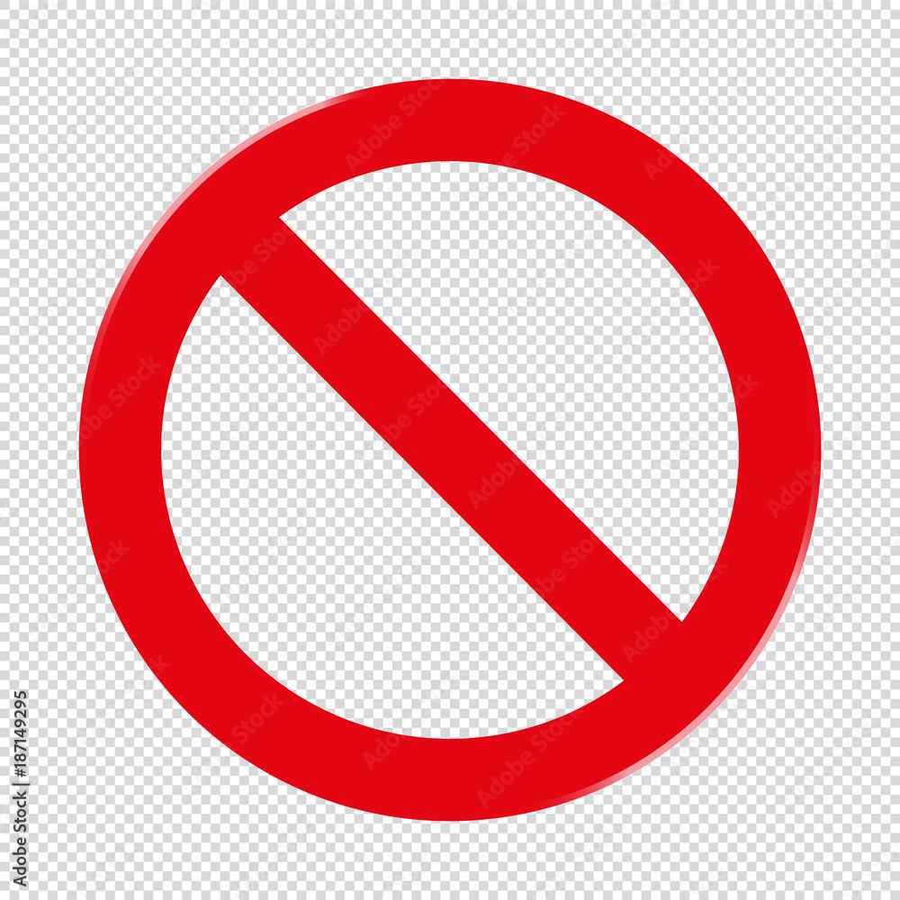Forbidden Sign - Transparent Background Stock Vector | Adobe Stock