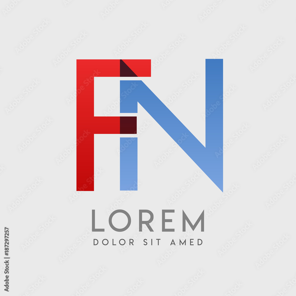 FN logo letters with "blue and red" gradation Stock Vector | Adobe Stock