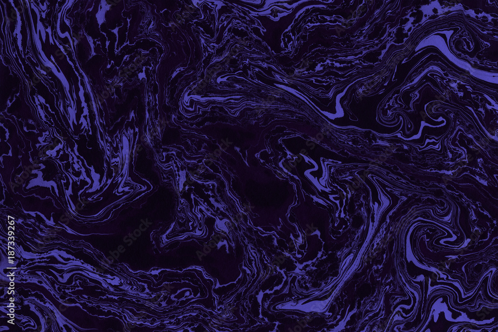Suminagashi marble texture hand painted with black ink. Digital paper ...