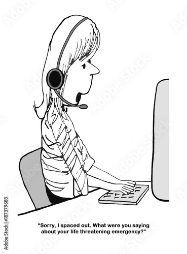 Cartoon about a careless, uncaring customer service rep. - Buy this ...