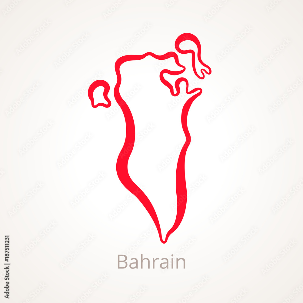 Bahrain - Outline Map Stock Vector | Adobe Stock
