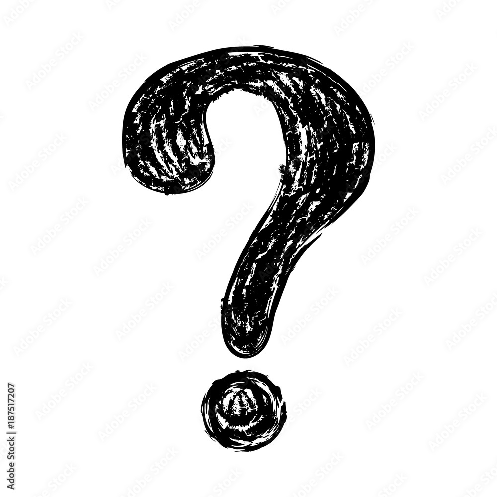 Hand drawn question mark - icon. Vector. Stock Vector | Adobe Stock