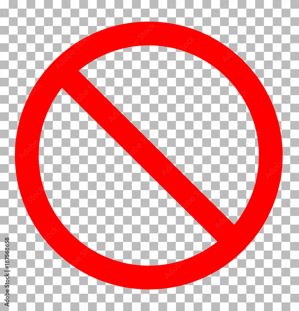 Prohibition Sign transparent. prohibition sign icon flat design style ...