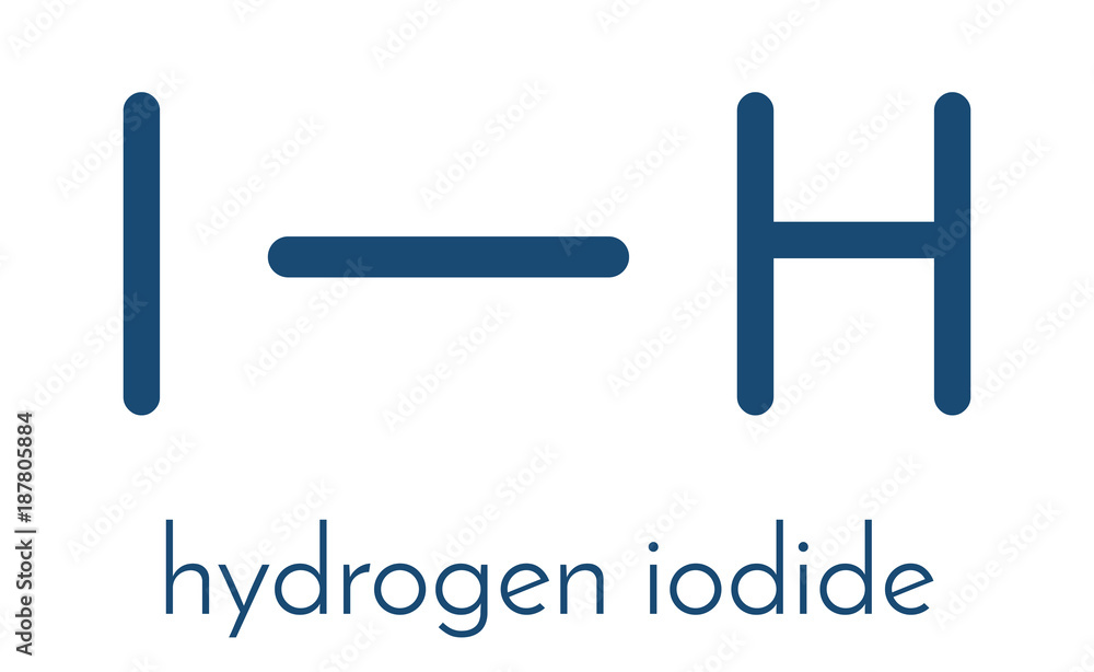 Hydrogen iodide (HI) molecule. Skeletal formula. Stock Vector | Adobe Stock