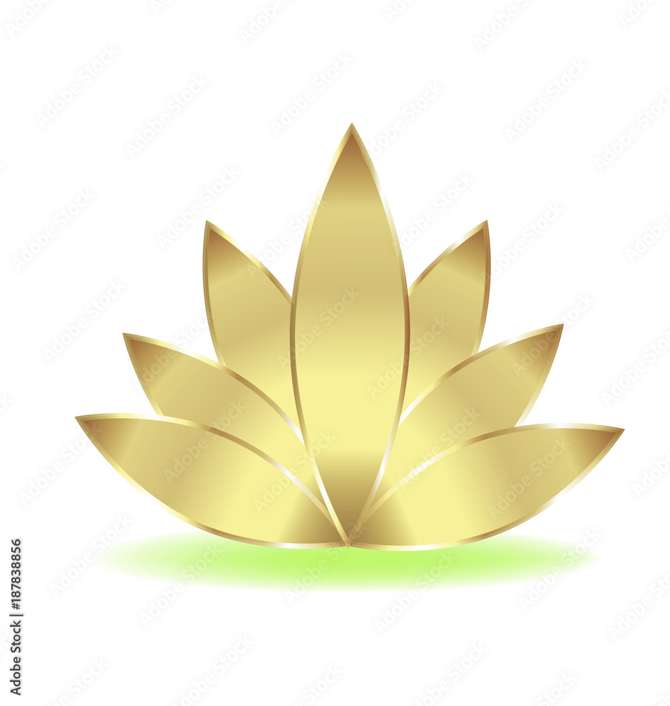 Gold lotus logo vector Stock Vector | Adobe Stock