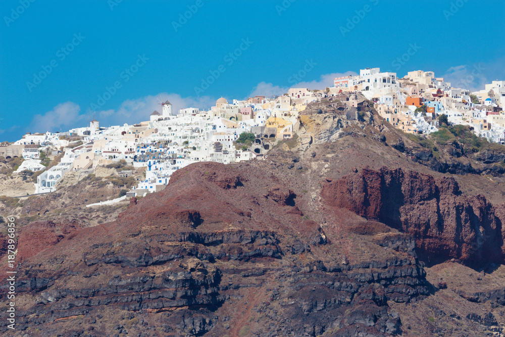 Santorini - The Oia (Ia) on the cliffs of calera. Stock Photo | Adobe Stock