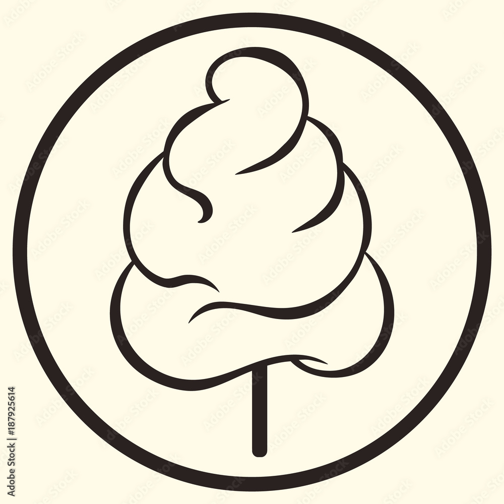 Sign of cotton candy vector image isolated. Candyfloss logo template ...