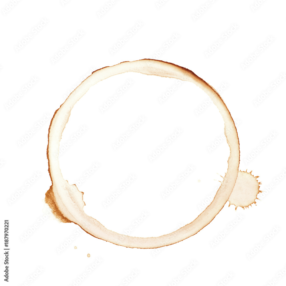 Round coffee stain isolated Stock Photo | Adobe Stock