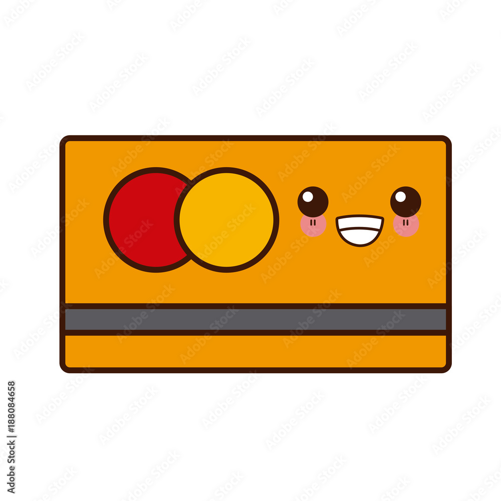 Credit card symbol cute kawaii cartoon vector illustration design Stock ...