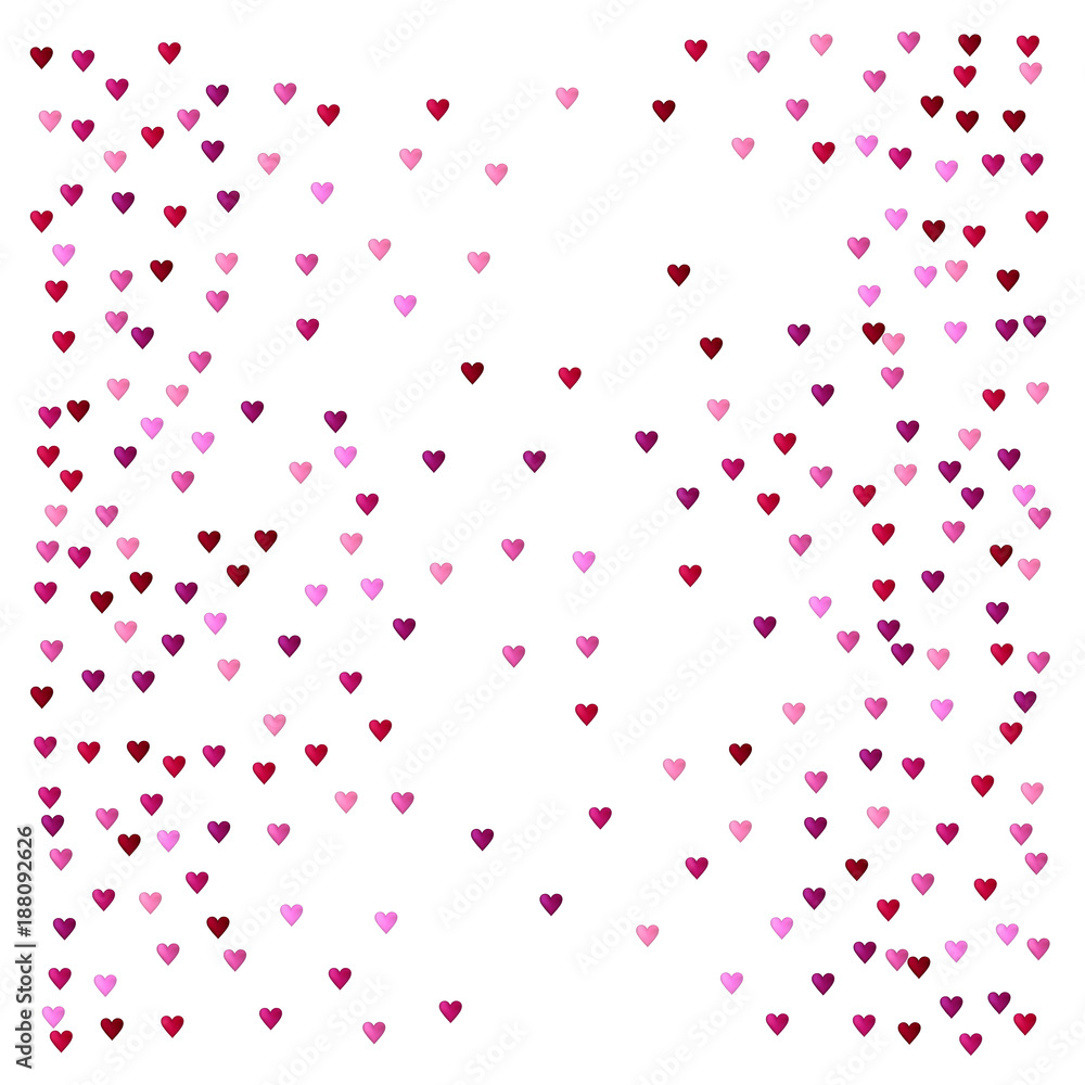 Valentines Day Vector Confetti Border. Falling Down Petals, Showering ...