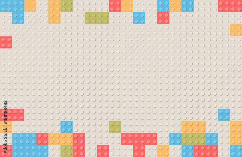 Plastic construction block background. Children toy building block ...