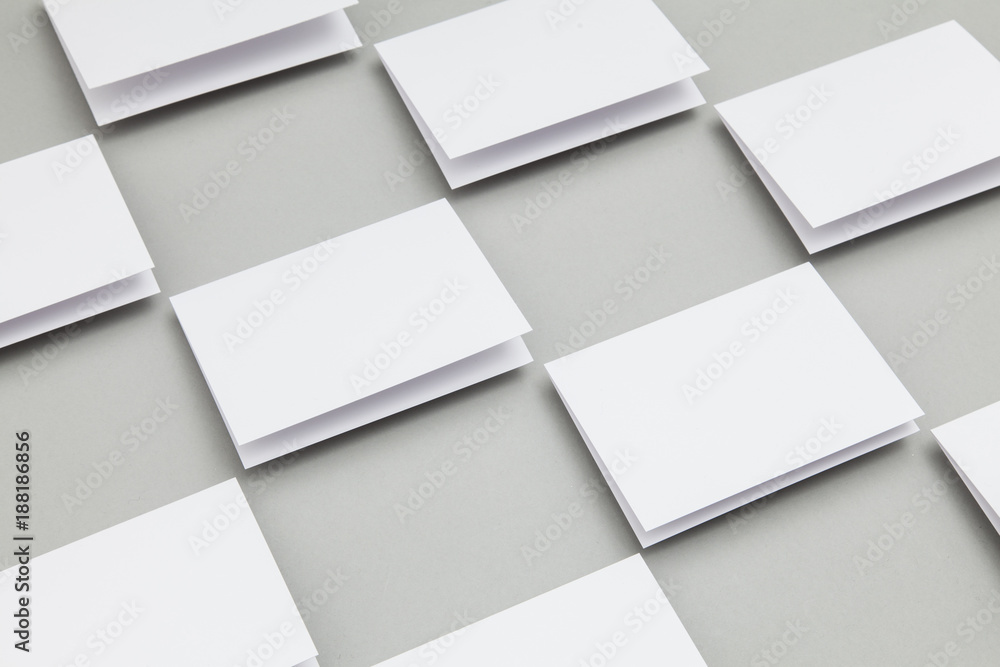 Blank white folded card template mock up Stock Photo | Adobe Stock