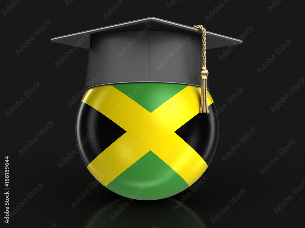 Graduation cap and Jamaican flag. Image with clipping path Stock ...