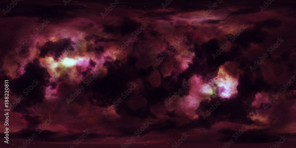 Deep space, stars and nebula. Spherical environment HDRI map, 360 ...