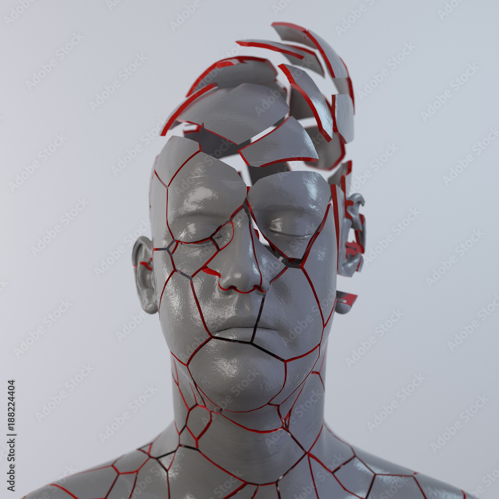 Ilustración de Stock cracked human head | Adobe Stock