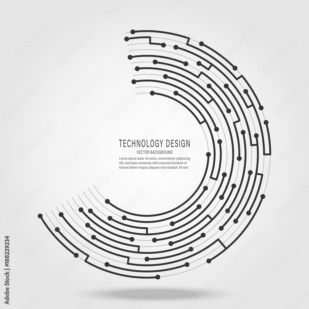 Abstract technology circuit board circle background Stock Vector ...
