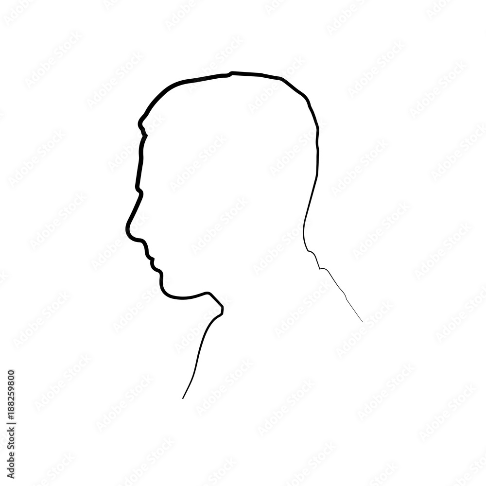 the contour of the male profile. vector illustration Stock Vector ...
