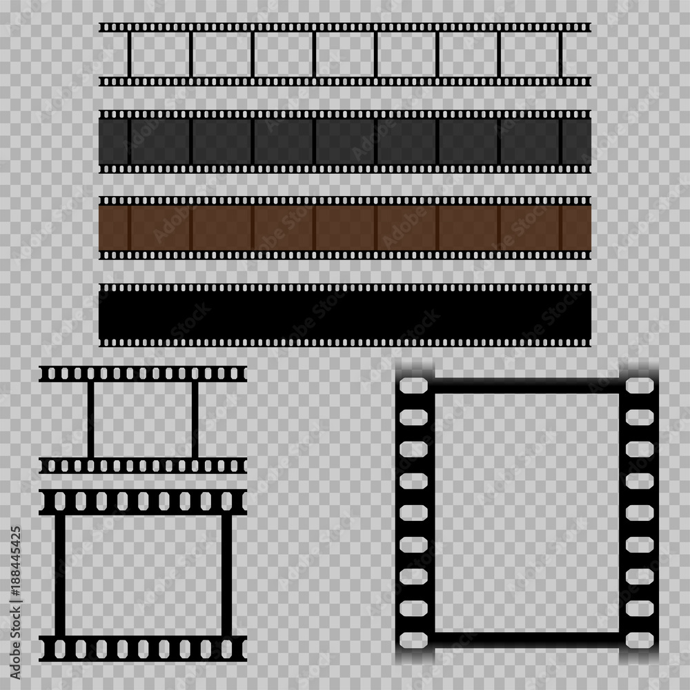 eps 10 vector old vintage film isolated on transparent background ...