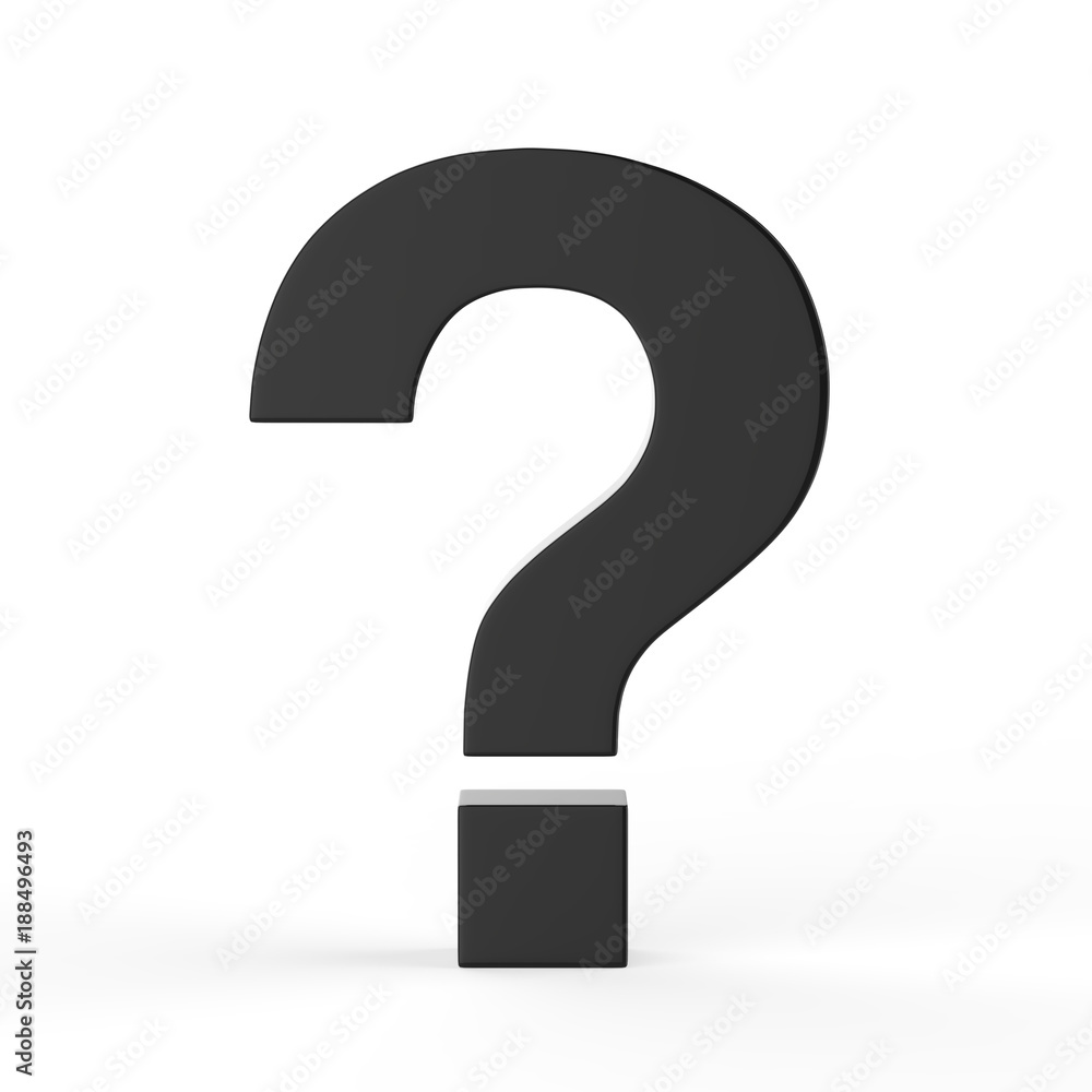 Question mark symbol on isolated white background, 3d illustration ...