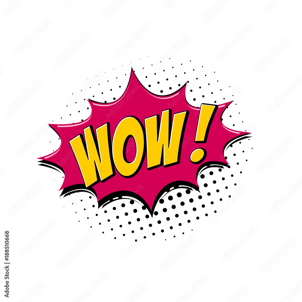 Wow pop art and comic speech bubbles. Stock Illustration | Adobe Stock