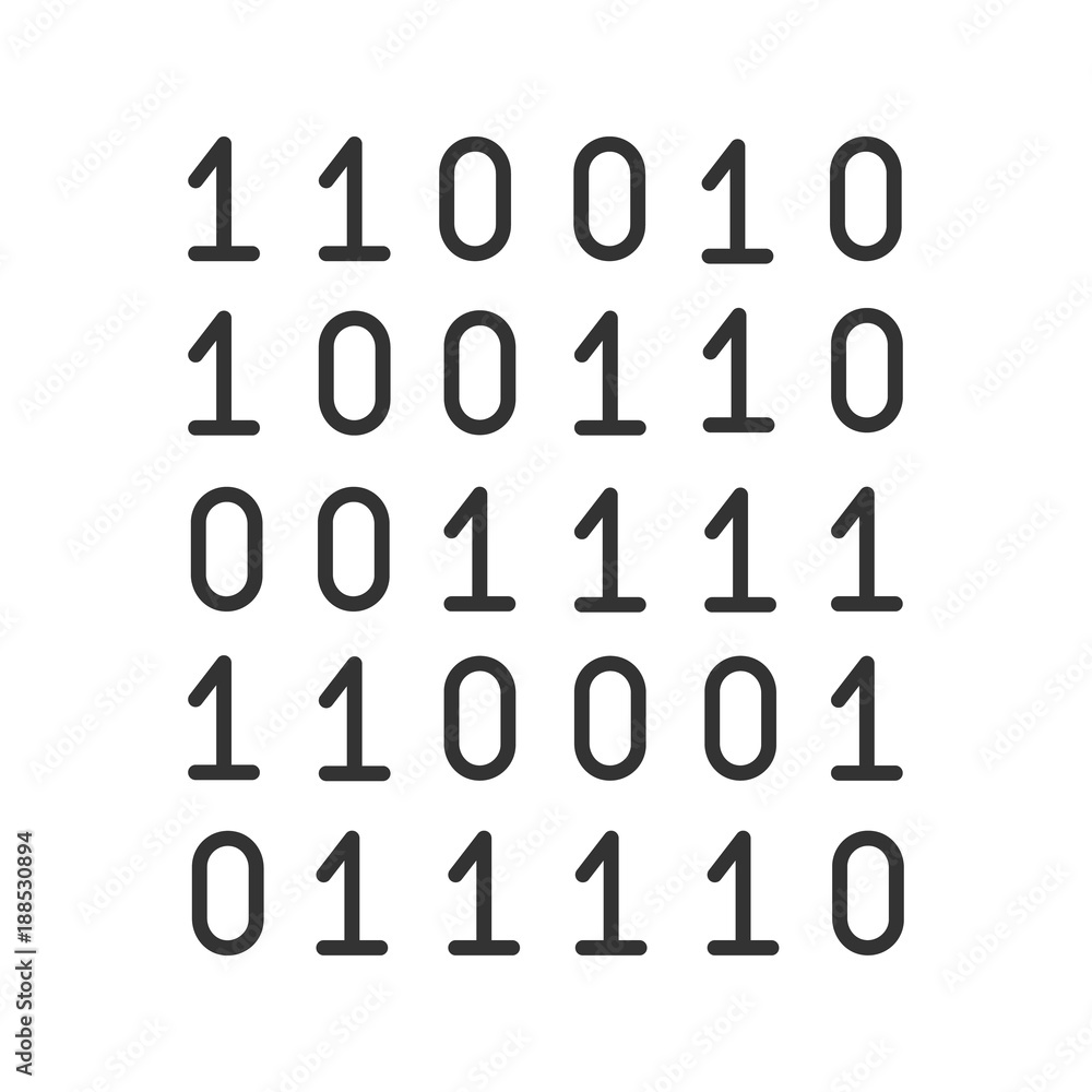 Binary code linear icon Stock Vector | Adobe Stock