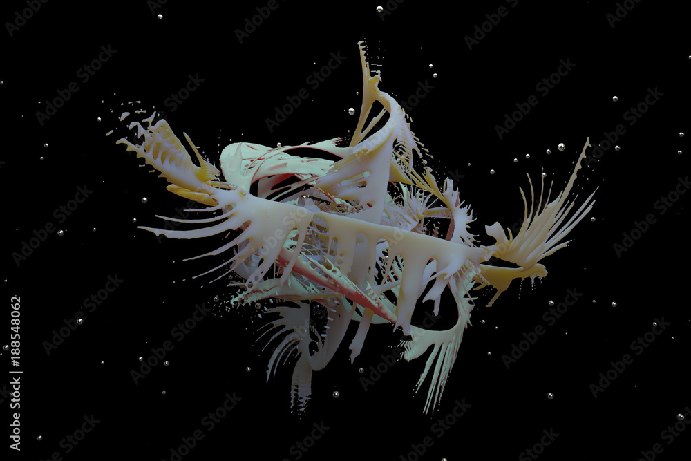 3d abstract renders organic shape. Subsurface scattering material and ...