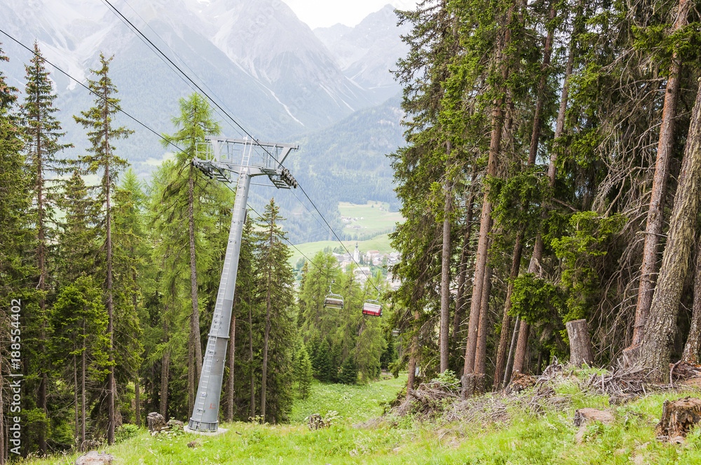 Ftan, Dorf, Bergbahn, Sessellift, Prui, Flurinaweg, Wanderweg ...