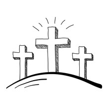 Three Crosses On A Hill Free Stock Photo - Public Domain Pictures