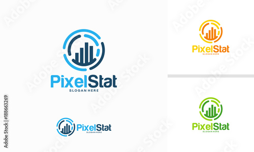 Pixel Stats logo designs concept vector, Graph Technology logo template ...