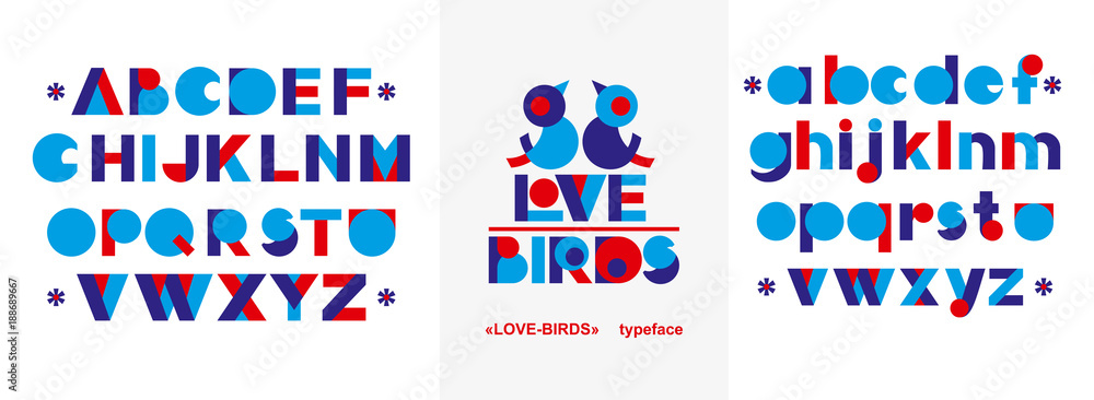 Beautiful abstract poster with colorful alphabet. Trendy geometric ...