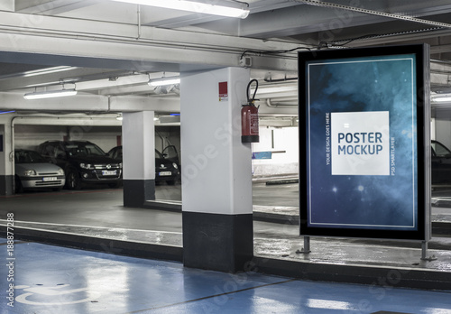 Parking Garage Advertisement Mockup 3. Buy this stock template and ...