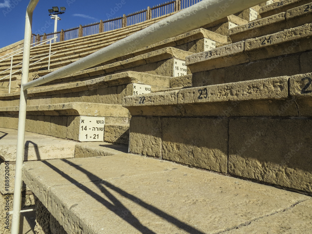 Caesarea, Israel - Amphitheater in Caesarea National Park - Ruins of ...