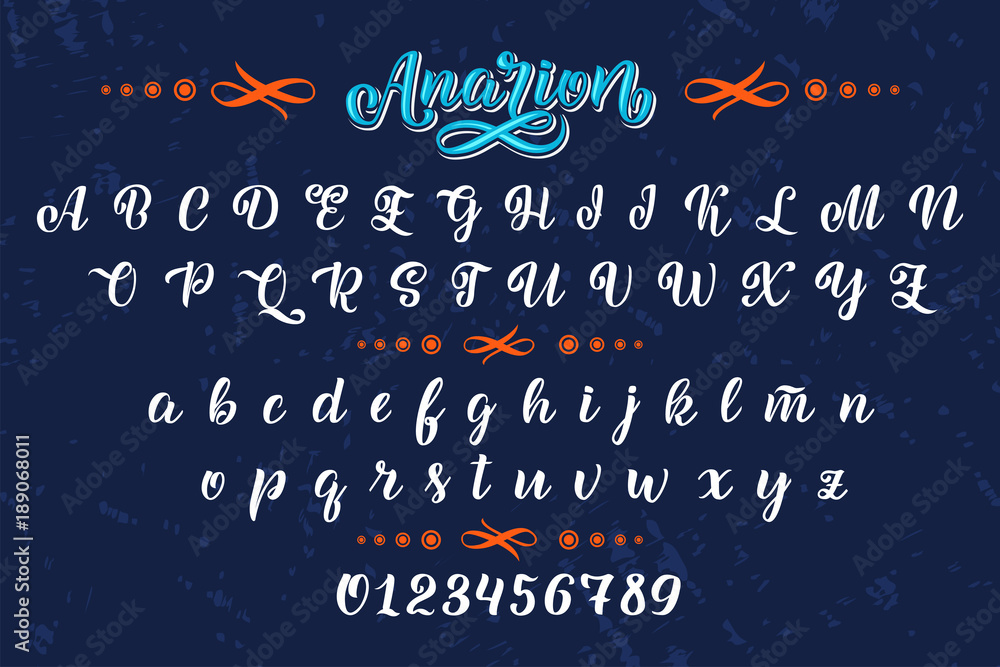 Hand drawn typeface. Brush painted letters. Handwritten script alphabet ...
