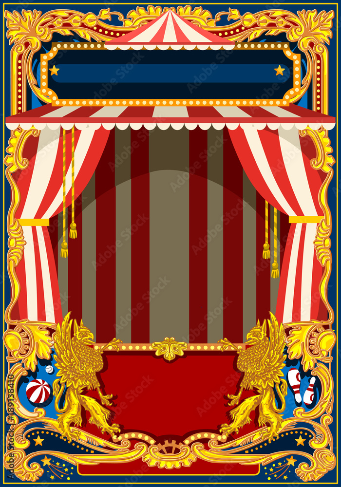 Carnival poster template. Circus vintage theme for kids birthday party ...