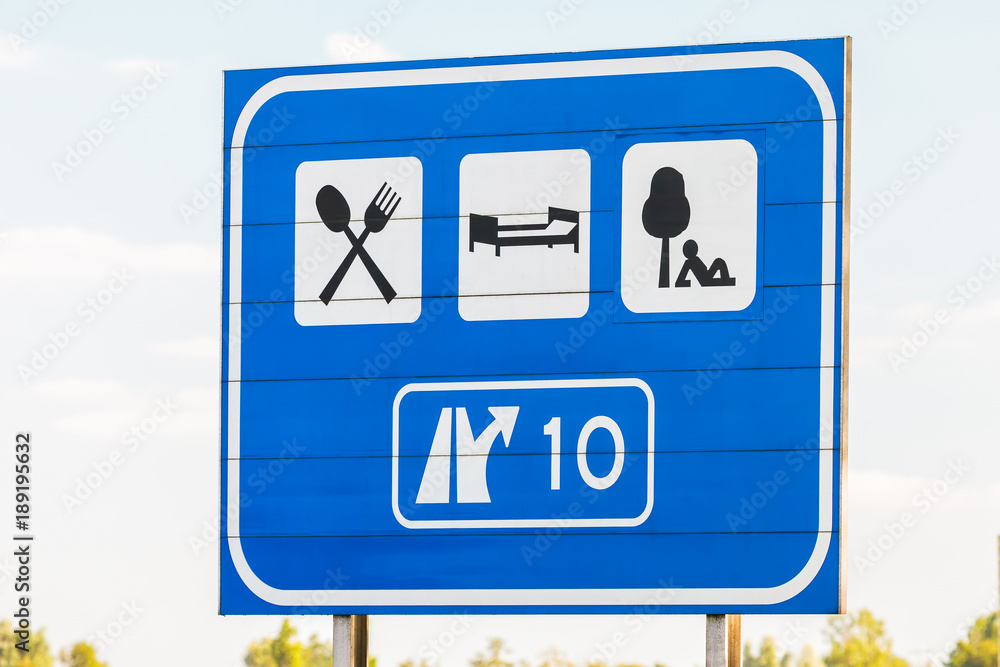 Dutch highway exit sign with tourist directions Stock Photo | Adobe Stock