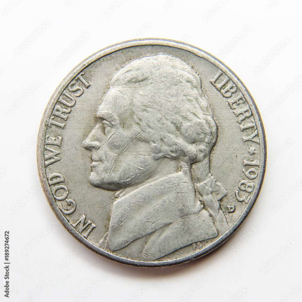 Coin in god we trust , liberty 1983 Stock Photo | Adobe Stock